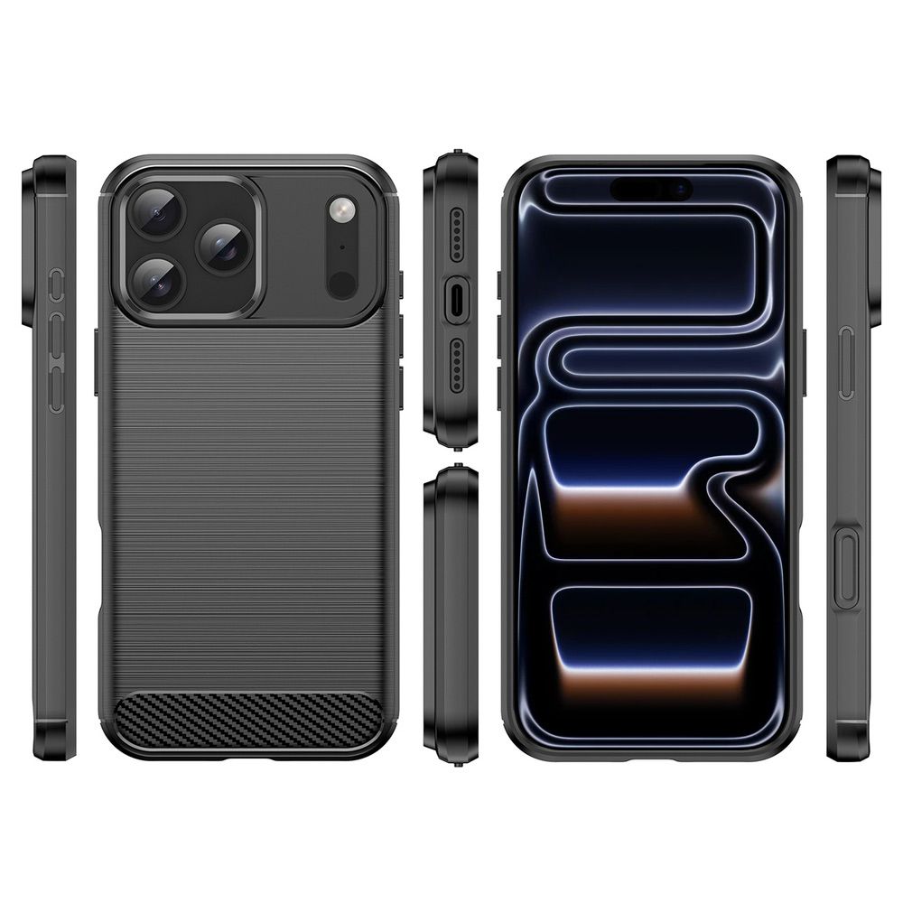 Handyhülle für iPhone 17 Pro Case im Carbon Design Schwarz