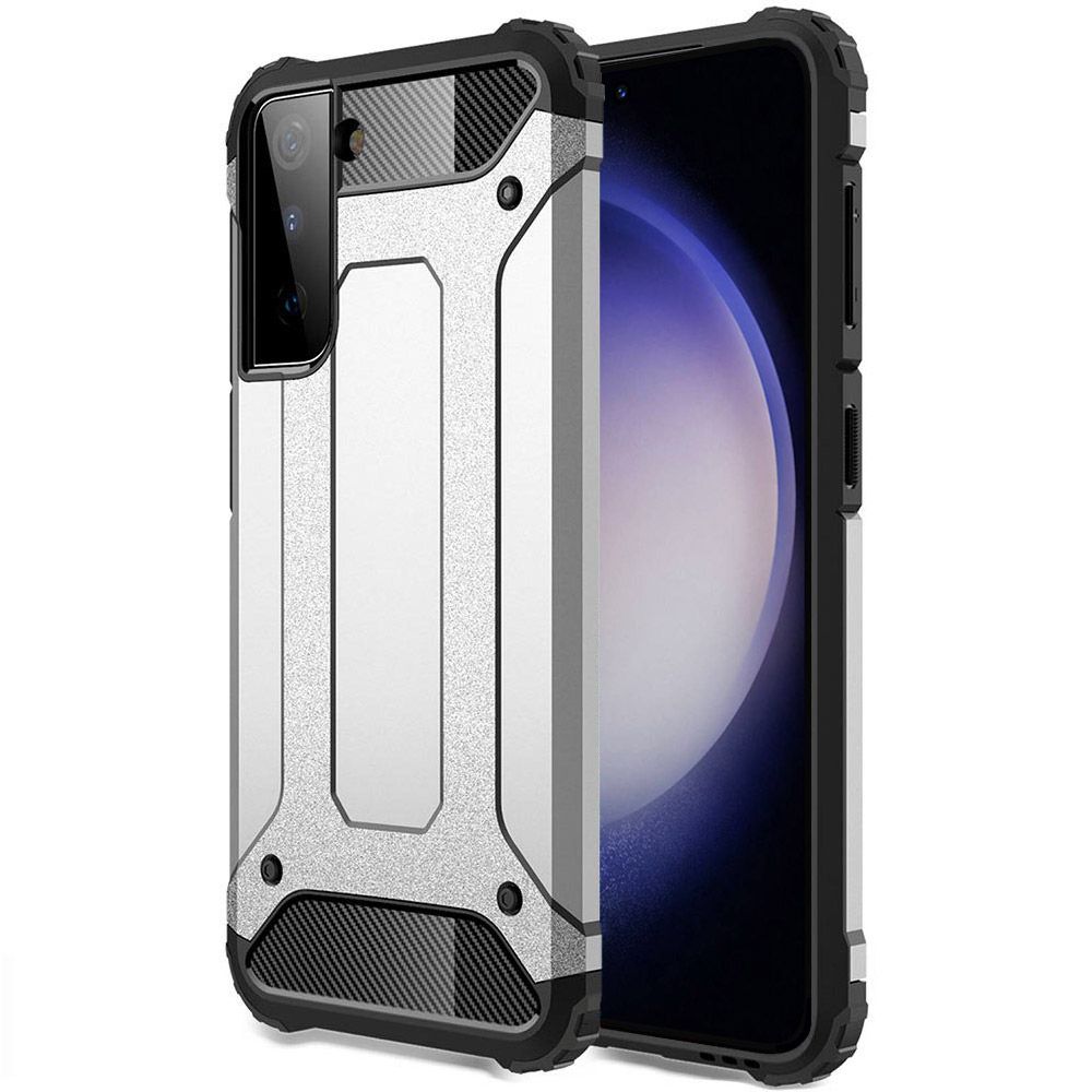 Outdoor Handyhülle für Samsung Galaxy S23 Plus Case Silber
